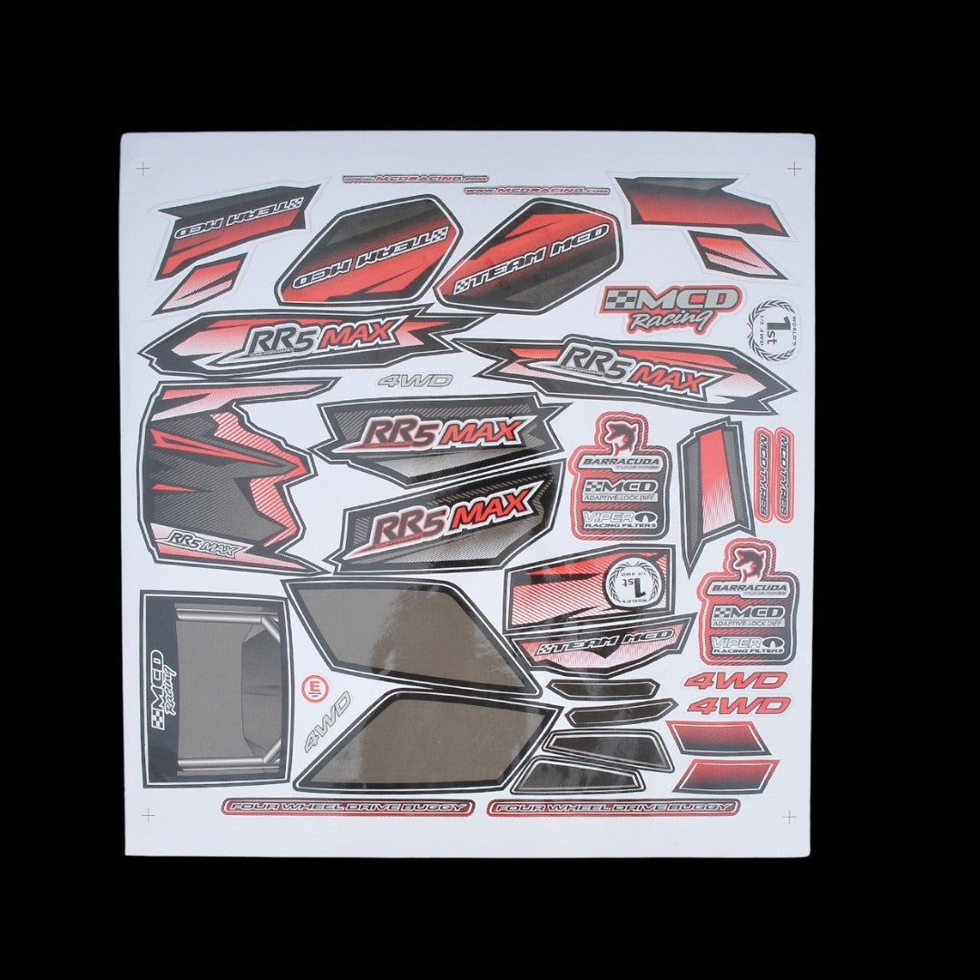 MCD RR5 CF Max Body Shell Decal Set - 503301P – Taylor RC