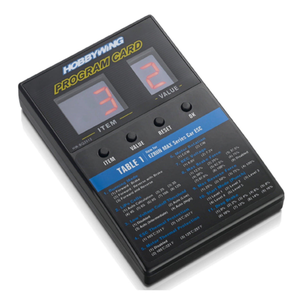 Hobbywing LED Program Card EZ Run ESC [HWI30501003] – Taylor RC