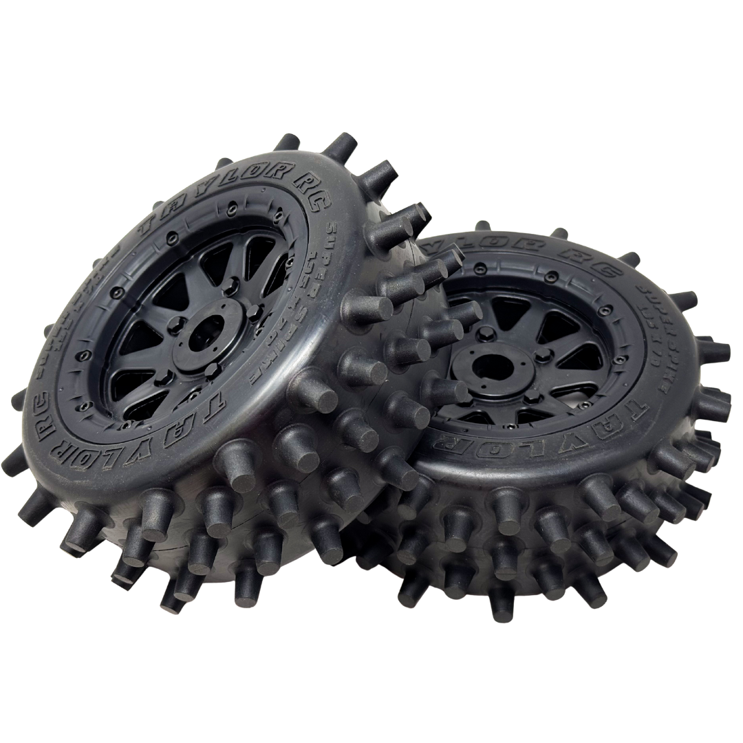 Taylor 195mm Super Spike Wheel Tyres Pre-Mounted 24mm hex (2pcs ...